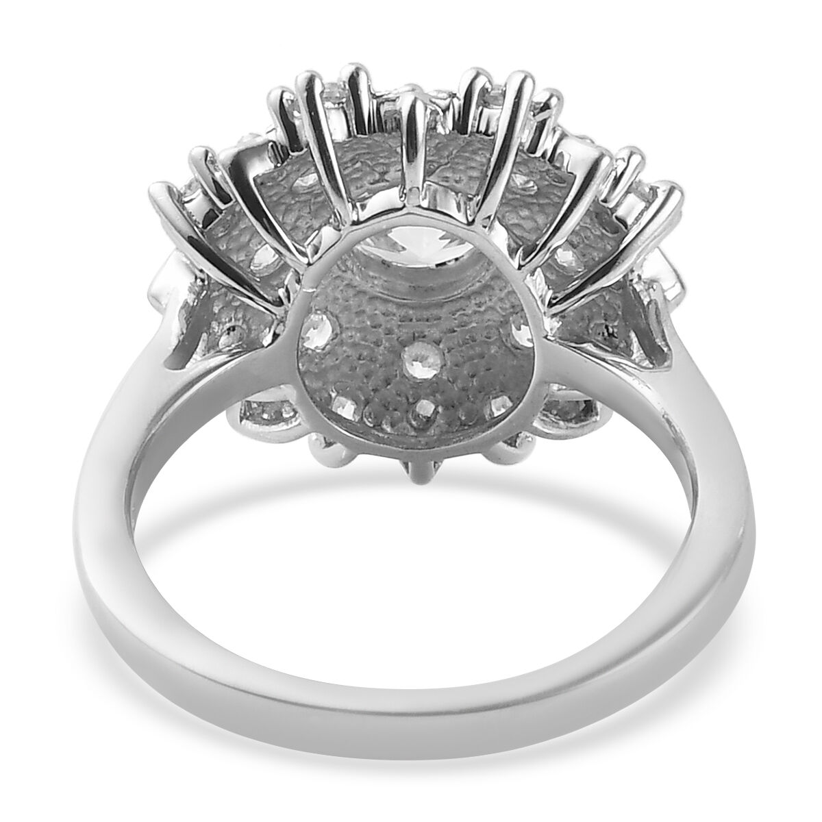Lustro Stella Made with Finest CZ 2.45 Carat Floral Cluster Ring in ...