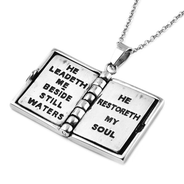 Holy Bible Pendant with Chain in Stainless Steel - 3834773 - TJC