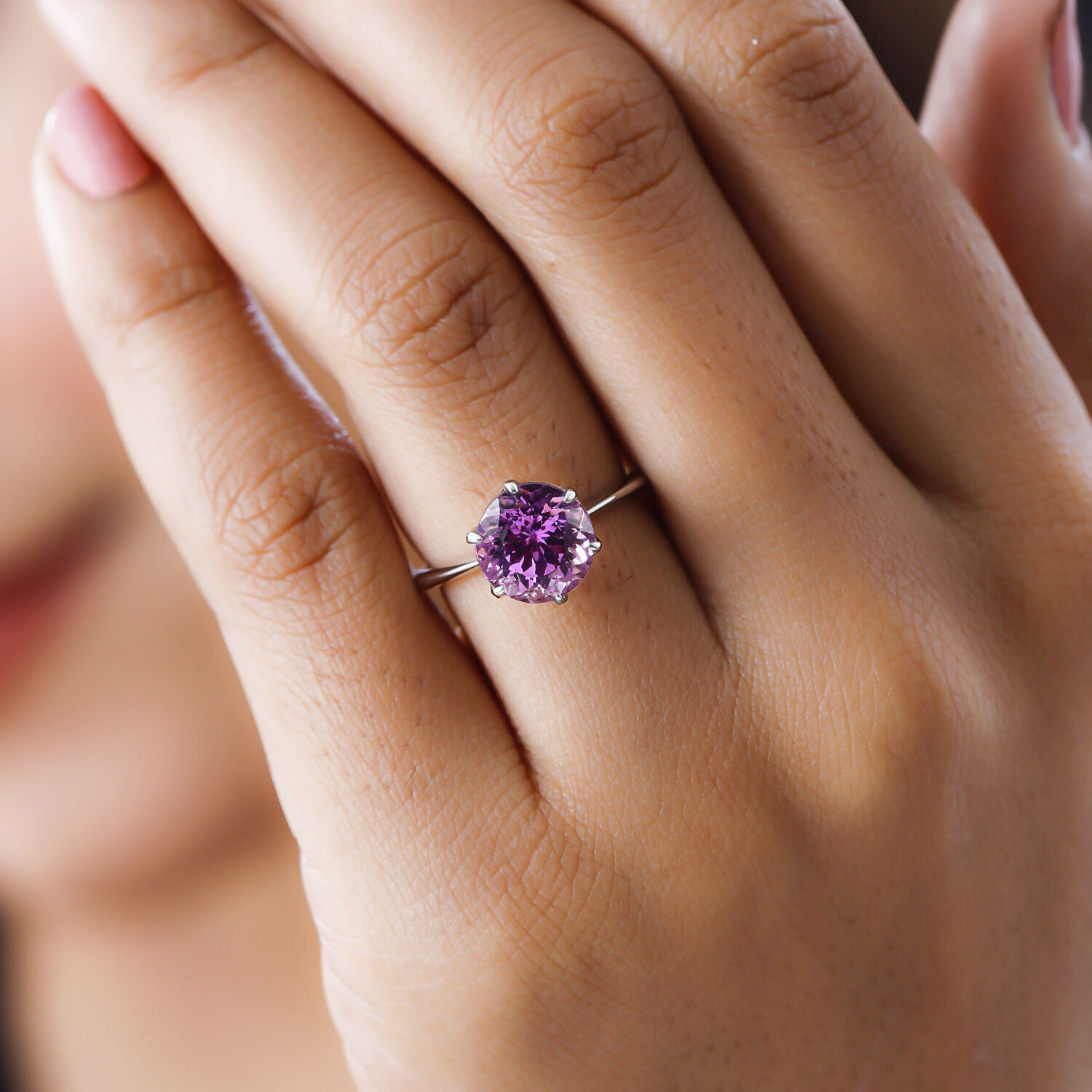 RHAPSODY 950 Platinum AAAA Patroke Kunzite Ring 3.35 Ct. - M7266298 - TJC