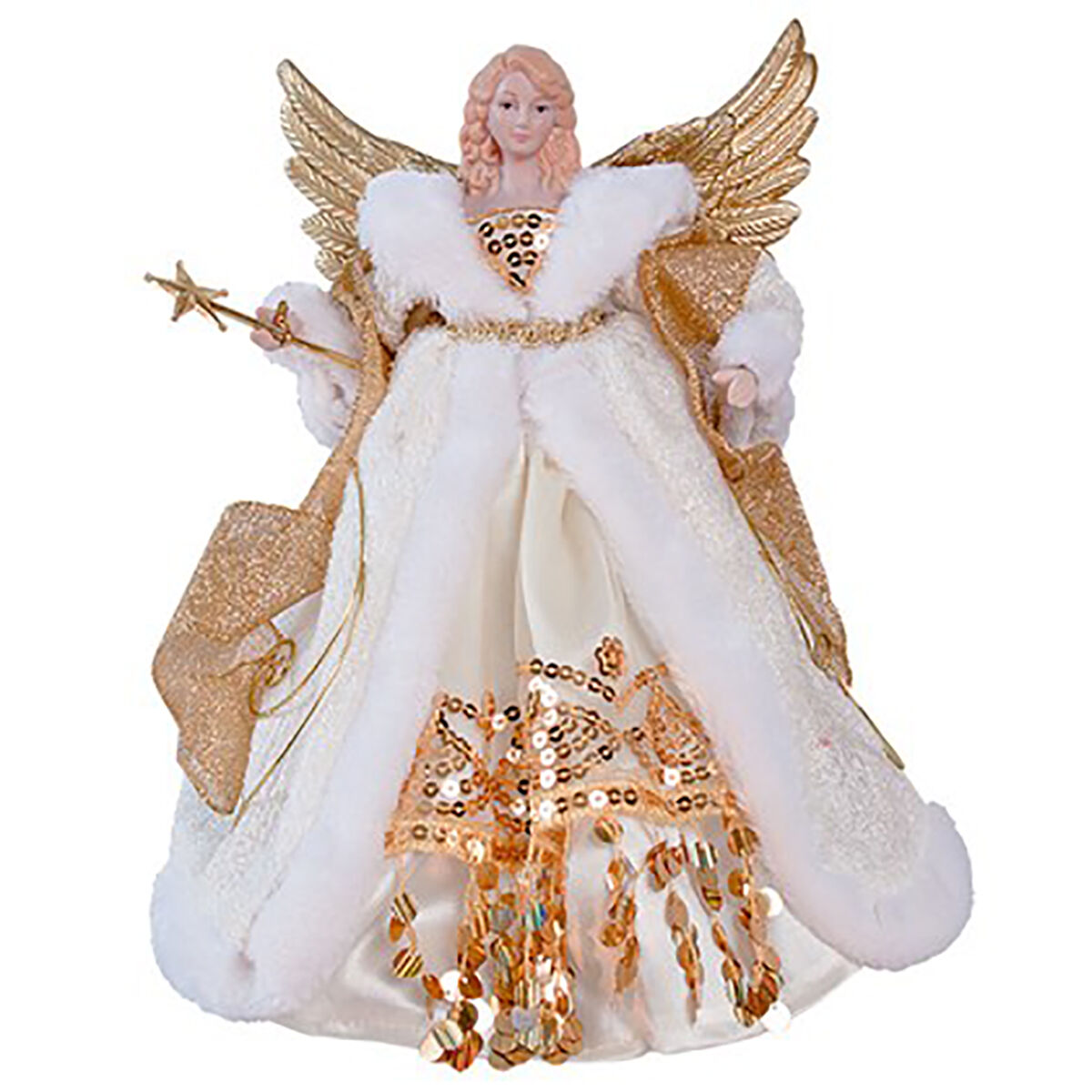 30cm Luxury Gold and Cream Dress Tree Top Angel - 6872257 - TJC
