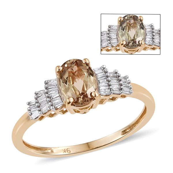 9K Y Gold Natural Turkizite (Ovl 0.85 Ct), Diamond Ring 1.000 Ct ...