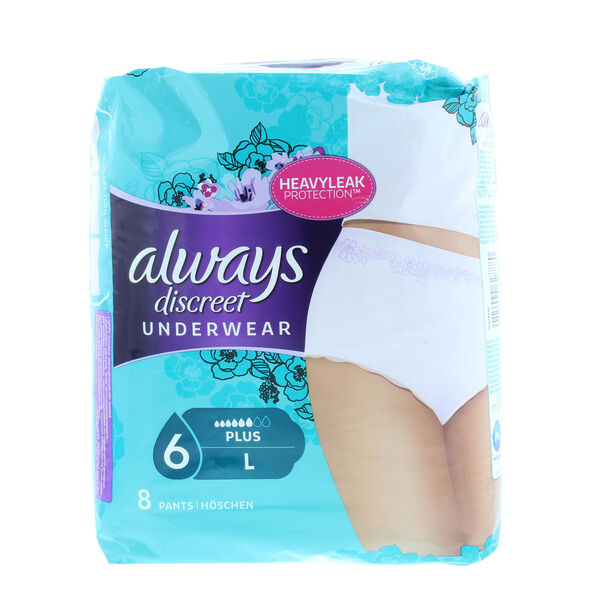 Always: Discreet Sensitive Bladder Pants Plus Large 8s - 3579437 - TJC