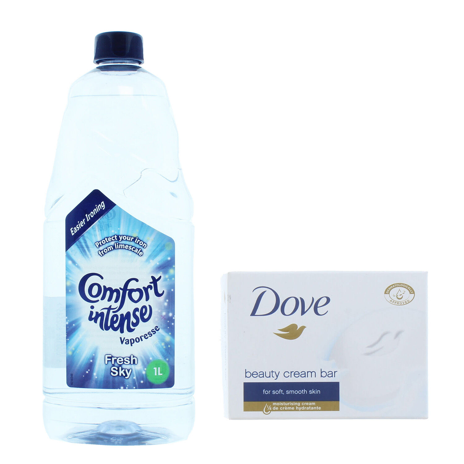 Comfort: Vaporesse Ironing Water Fresh Sky - 1L & Dove: Beauty Cream ...