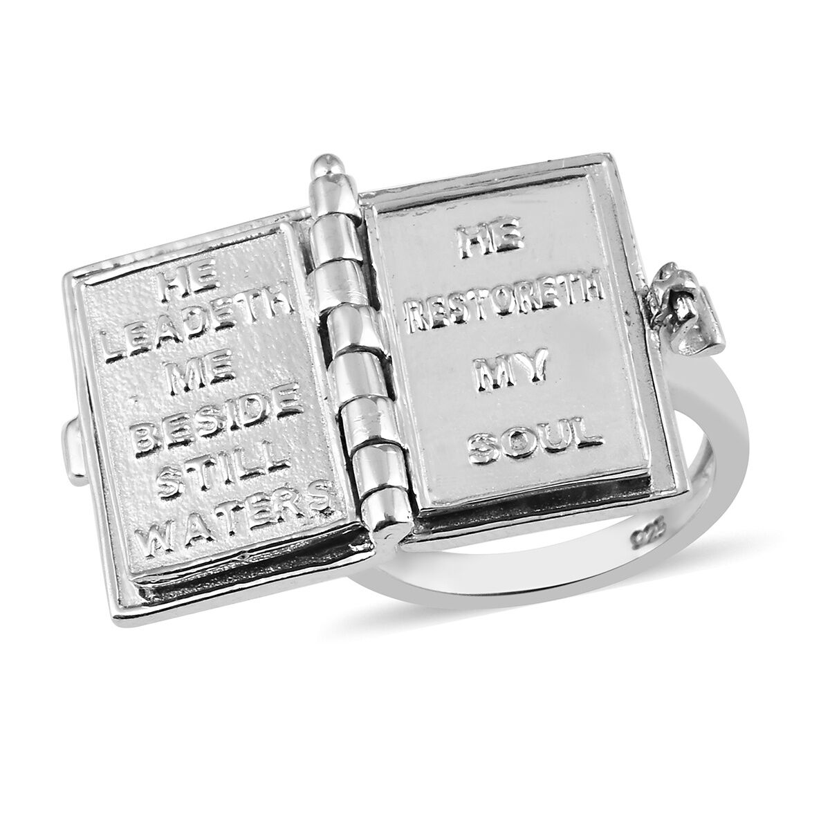 Holy Bible Book Ring in Platinum and Gold Plated Sterling Silver 8.50 ...