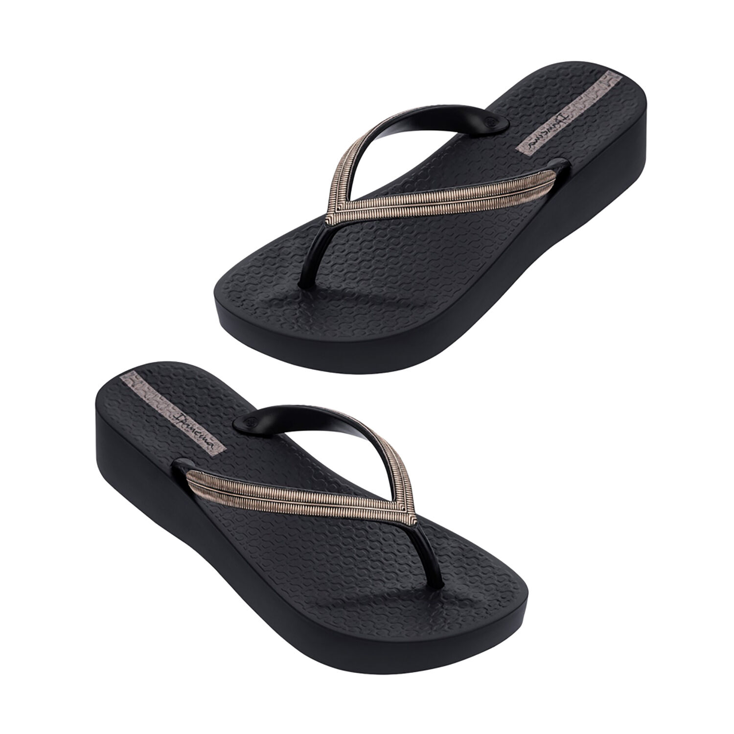 Ipanema Mesh Wedge Flip Flop in Black - M6095987 - TJC