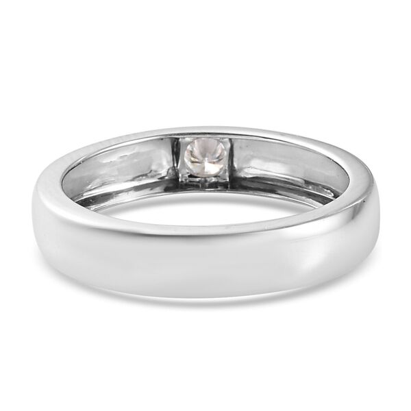 Diamond Flush Set Solitaire Band Ring in 9K White Gold 2.75 Grams I1 GH ...