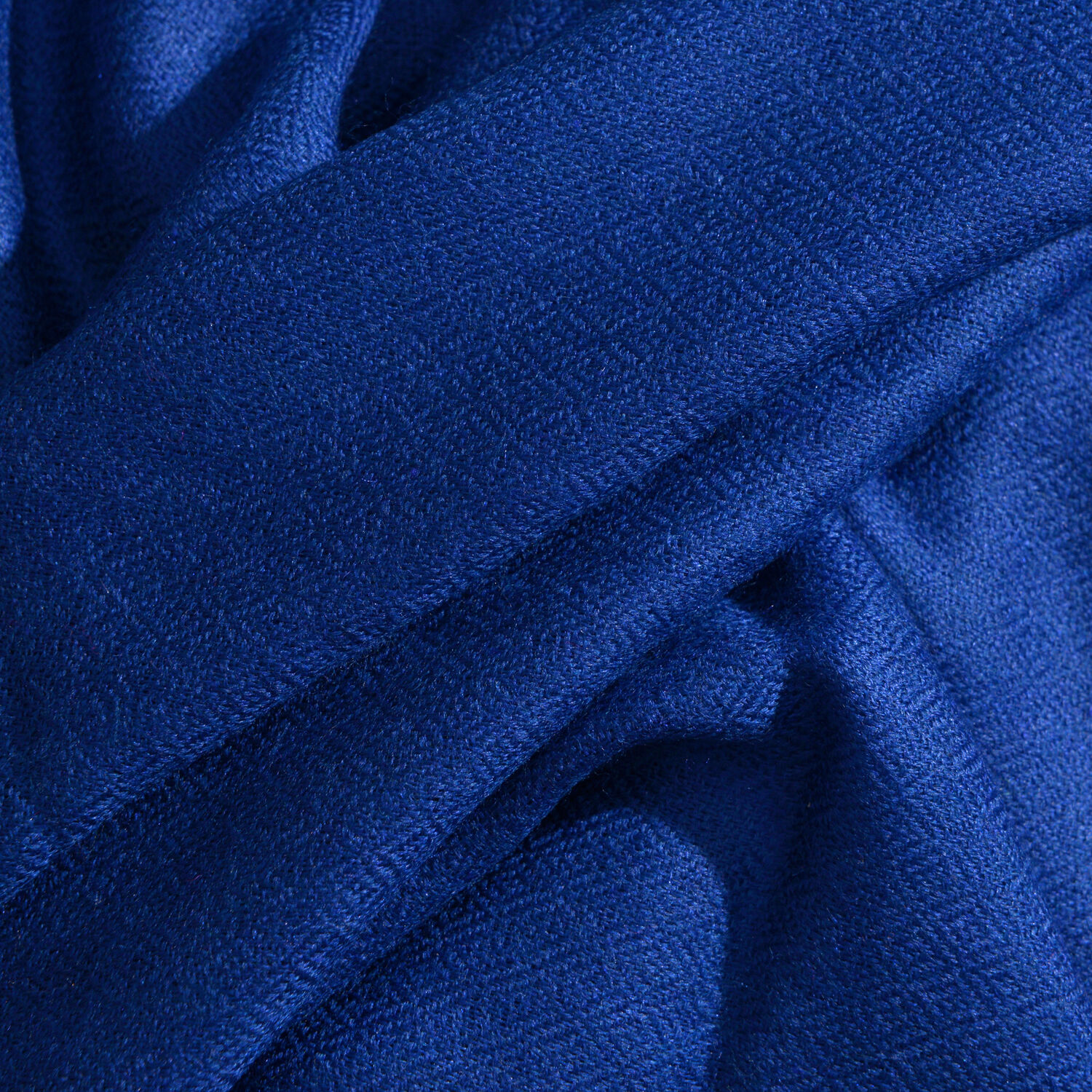 100% Cashmere Wool French Blue Colour Shawl with Fringes (Size 190x70Cm ...