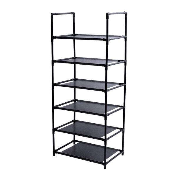 Portable 6 Layer Shoe Rack (Size 43x100x29cm) - Black - 3572545 - TJC