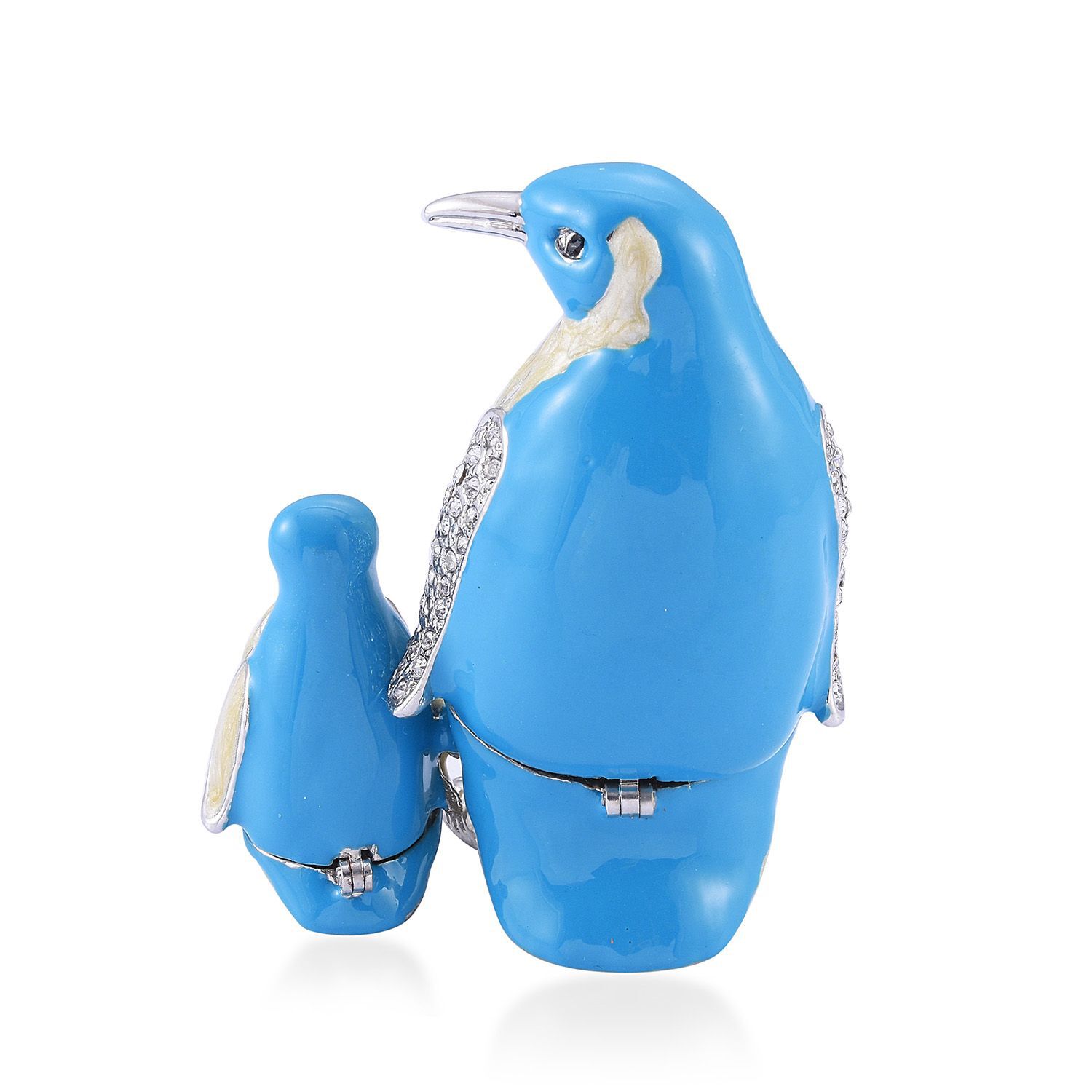 Black and White Austrian Crystal Studded Light Yellow and Blue Enameled ...