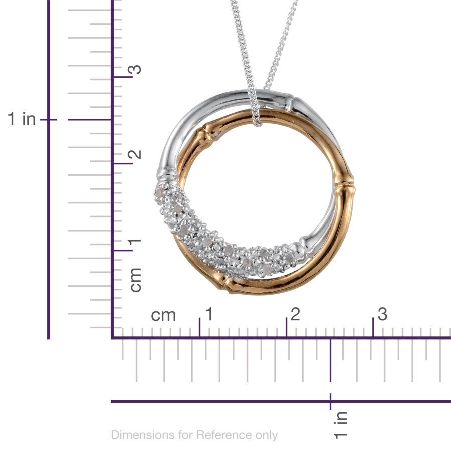 Diamond (Rnd) Double Circle Of Life Bamboo Pendant With Chain in ...