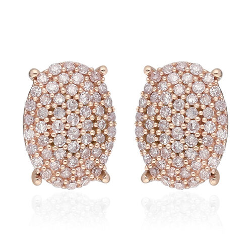 0.50 Ct Natural Pink Diamond Stud Earrings in 9K Rose Gold - 3668773 - TJC