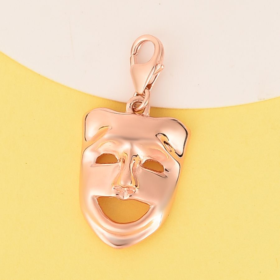 Charmes De Memoire Laughing Face Mask Charm in Rose Gold Plated Silver ...