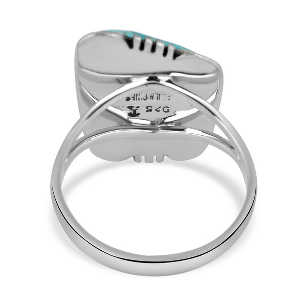 Santa Fe 3.5 Ct. Artisan Crafted Turquoise Ring in Rhodium Plated ...