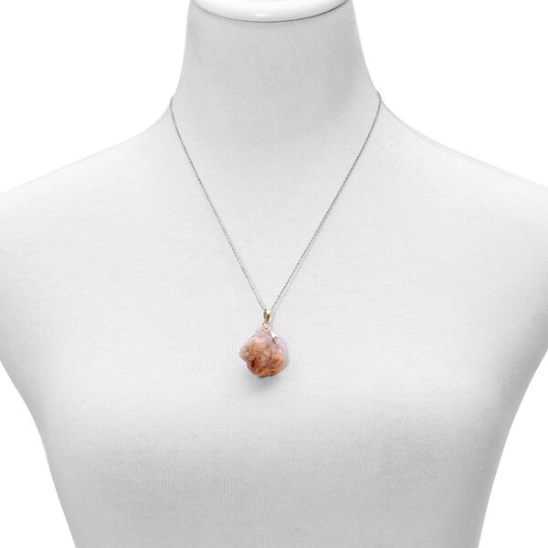 Citrine Pendant in Gold Tone with Stainless Steel Chain 50.000 Ct ...
