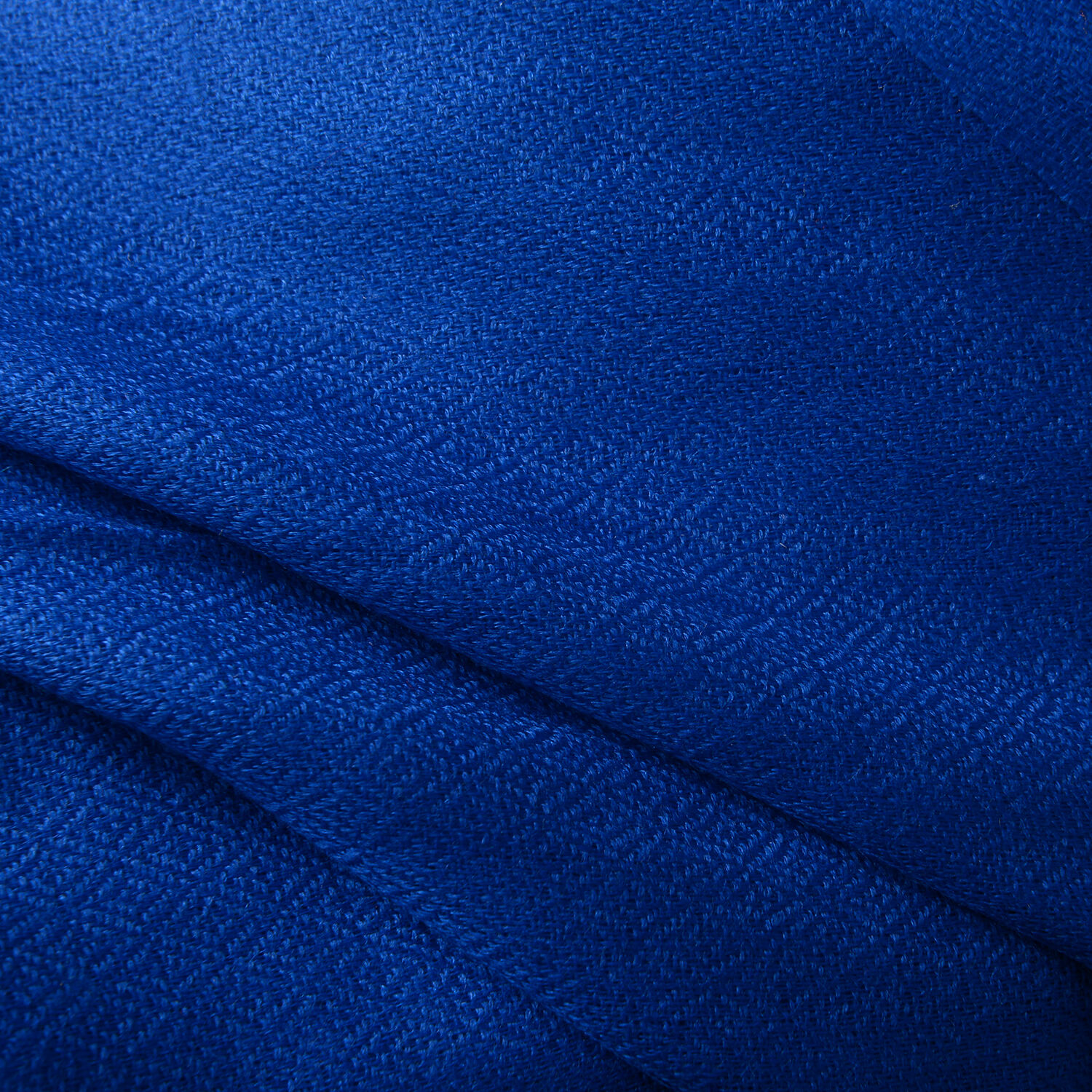 100% Cashmere Wool French Blue Colour Shawl with Fringes (Size 190x70Cm ...