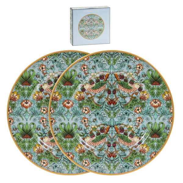 Lesser and Pavey - Willam Morris Strawberry Thief Teal Plates- Set of 2 ...