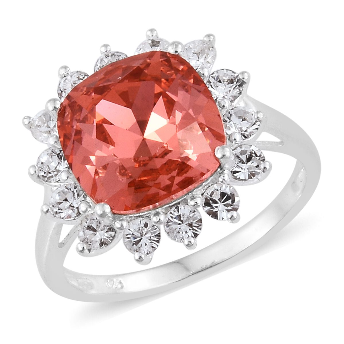 J Francis - Indian Pink Crystal (Cush), White Crystal Ring in Sterling ...