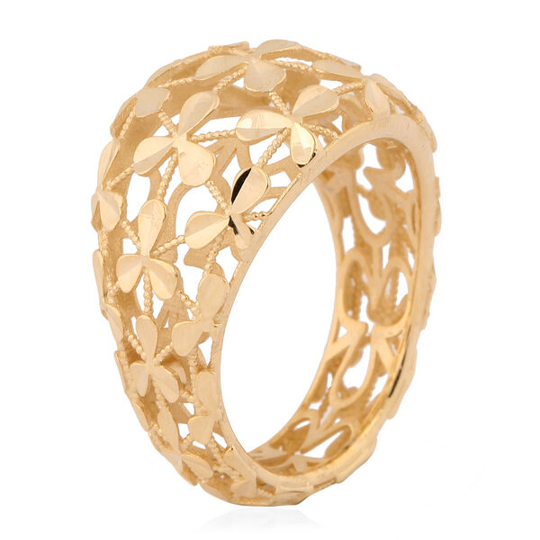 Italian Made - 9K Yellow Gold Designer Filigree Ring - M6883150 - TJC
