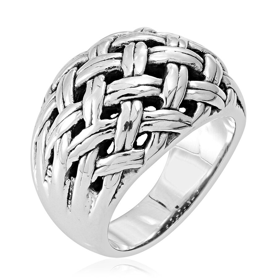 Statement Collection Sterling Silver Weave Ring, Silver wt 5.78 Gms ...