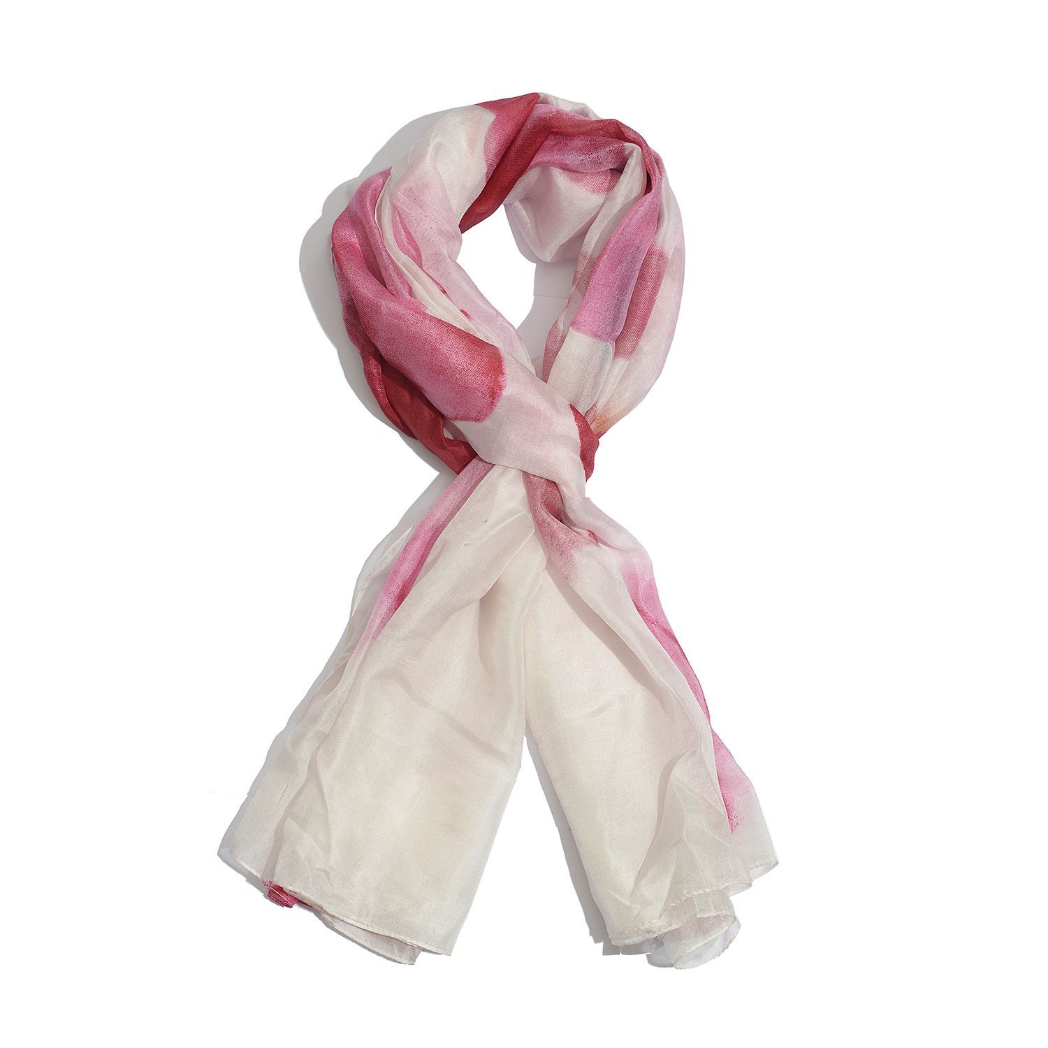 Winter Special 100% Mulberry Silk White, Pink and Multi Colour Floral ...
