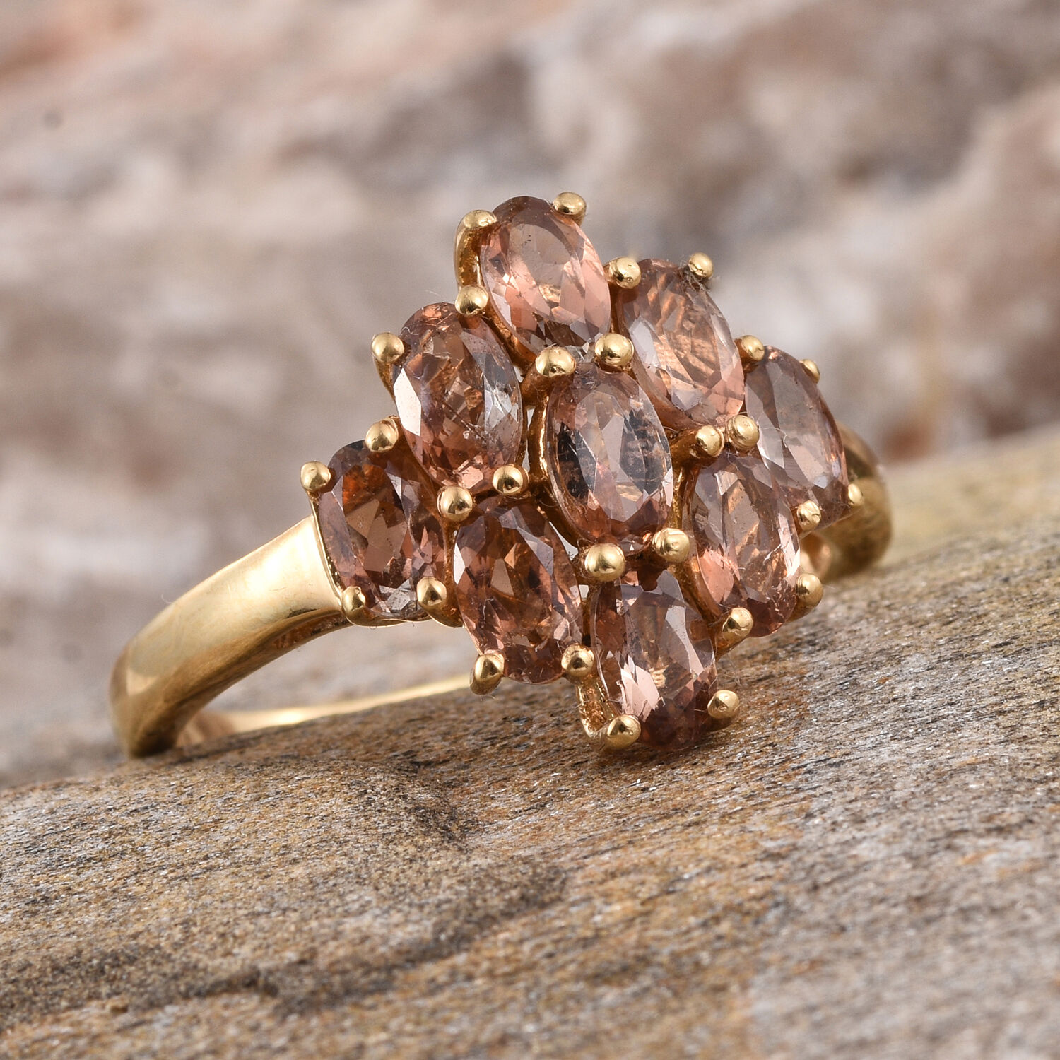 Jenipapo Andalusite (Ovl) Ring in 14K Gold Overlay Sterling Silver 2. ...