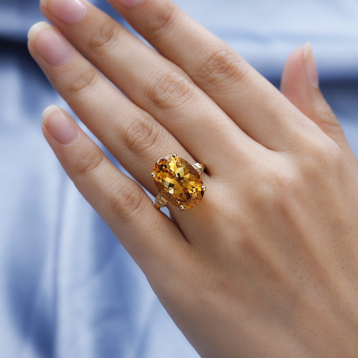 Serra Gaucha Citrine and Diamond Ring in 18K Vermeil Yellow Gold ...