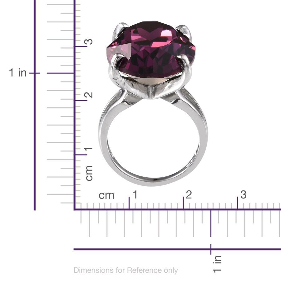 - Amethyst Colour Crystal (Ovl) Ring in ION Plated Platinum Bond 24.250 ...