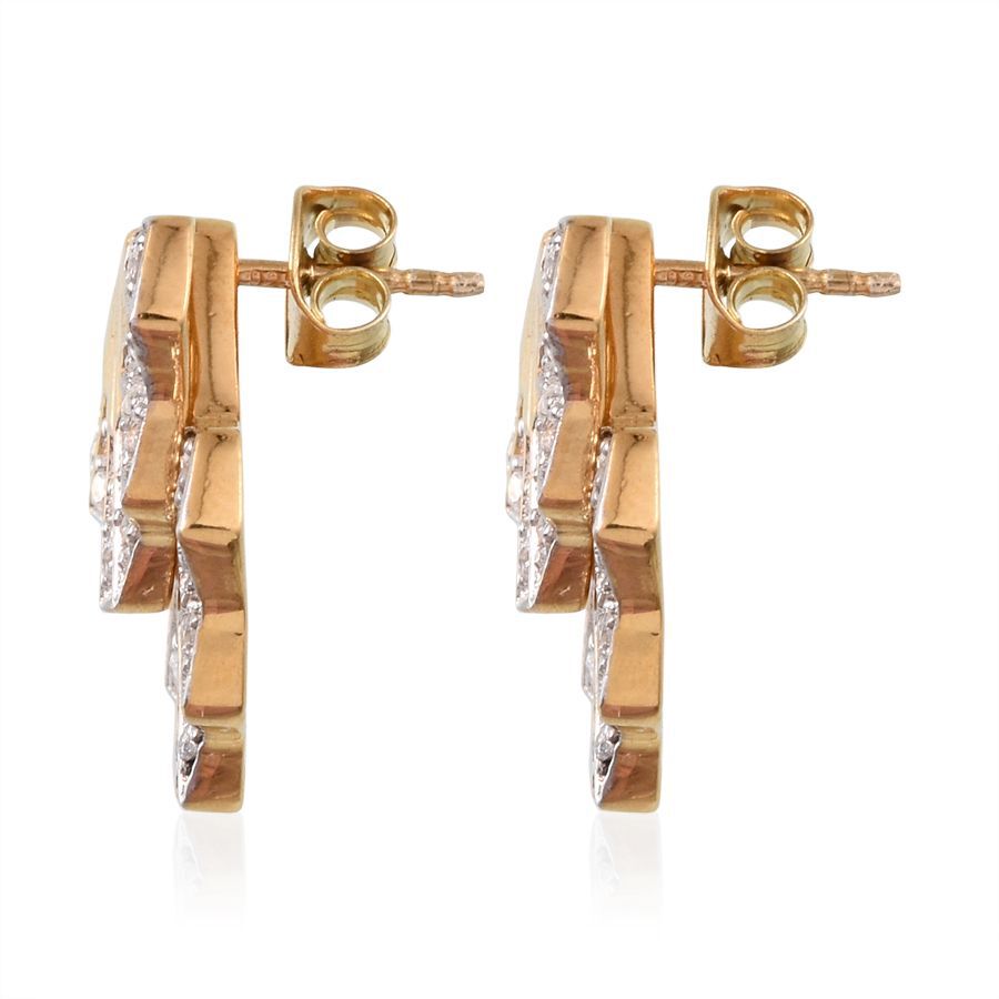 Lustro Stella - 14K Gold Overlay Sterling Silver (Rnd) Jacket Earrings ...