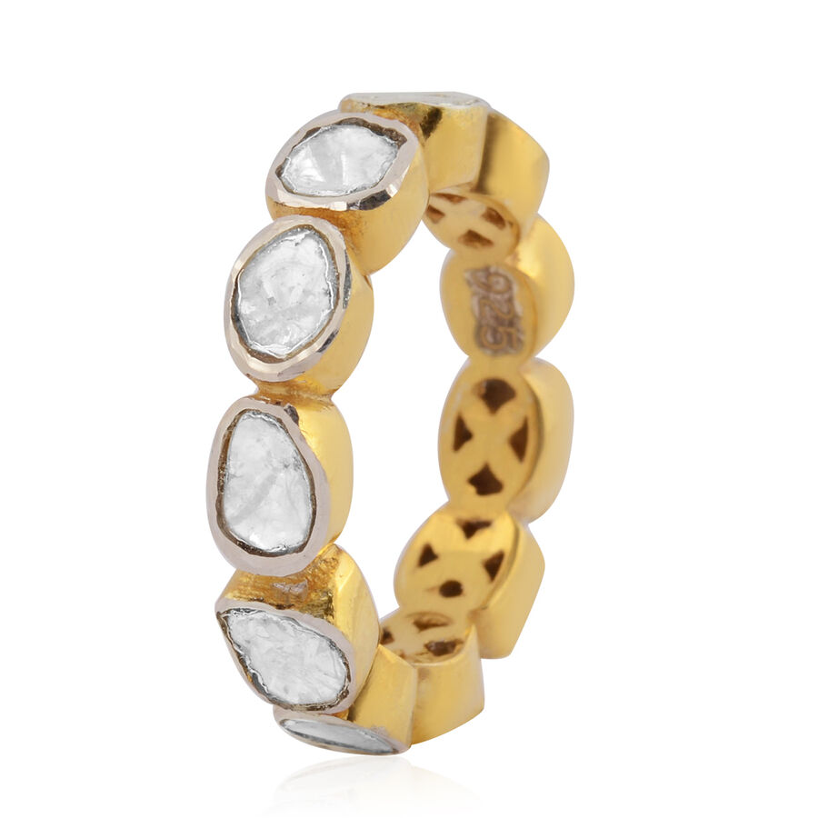 1.4 Ct. Polki Diamond Eternity Ring in Gold Plated Sterling Silver ...