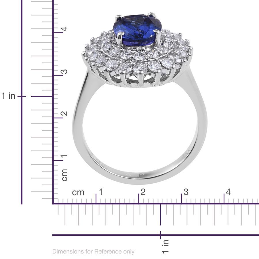 ILIANA 18K White Gold AAA Tanzanite (Ovl 2.10 Ct), Diamond (SI/G-H ...