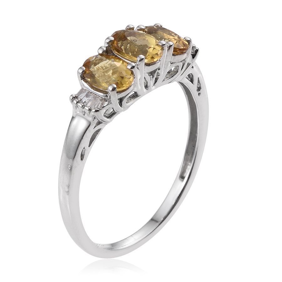 Marialite (Ovl), Diamond Ring in Platinum Overlay Sterling Silver 1.150 ...