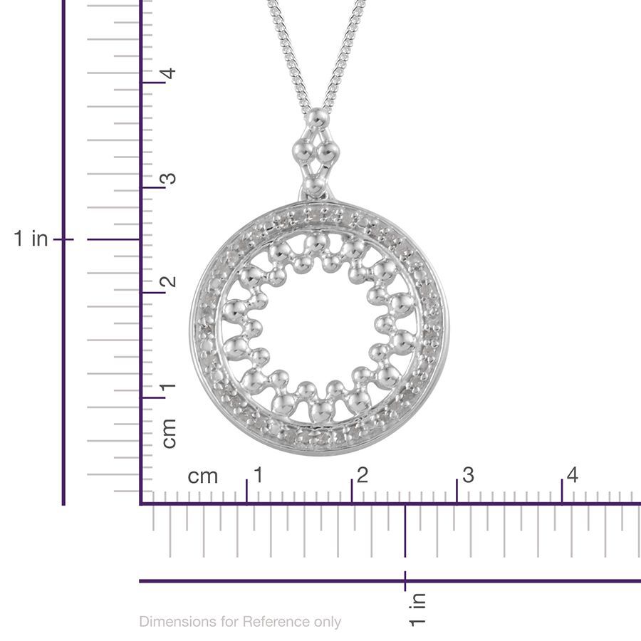 Diamond (Rnd) Pendant With Chain in Platinum Overlay Sterling Silver 0. ...