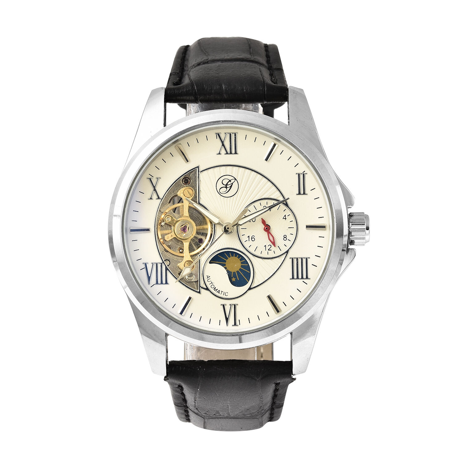 GENOA Automatic Mechanical Movement Skeleton Dial Watch - White ...