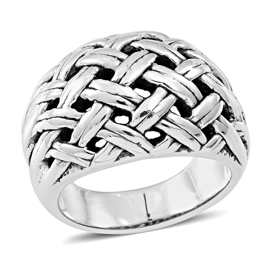 Statement Collection Sterling Silver Weave Ring, Silver wt 5.78 Gms ...