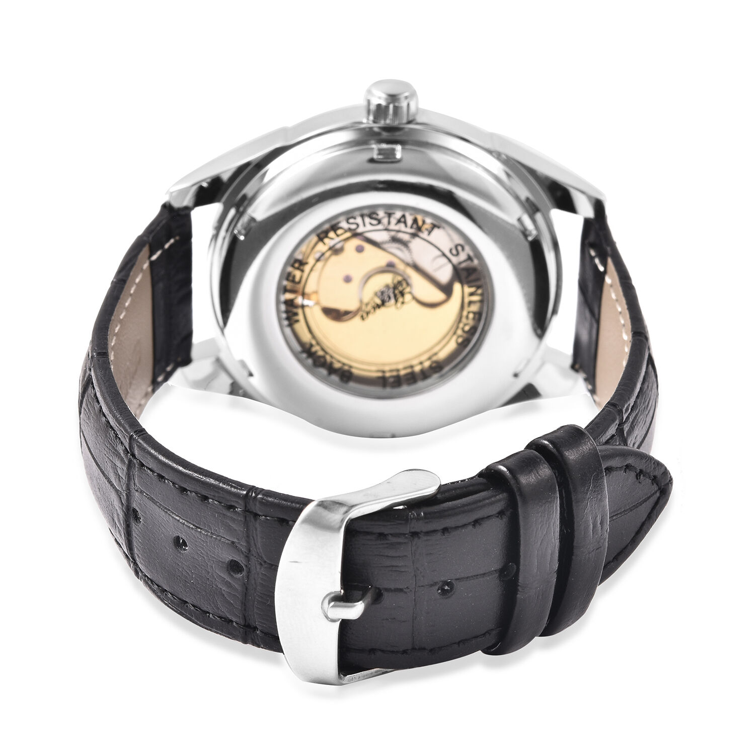 GENOA Automatic Mechanical Movement White Dial Water Resistant Skeleton ...