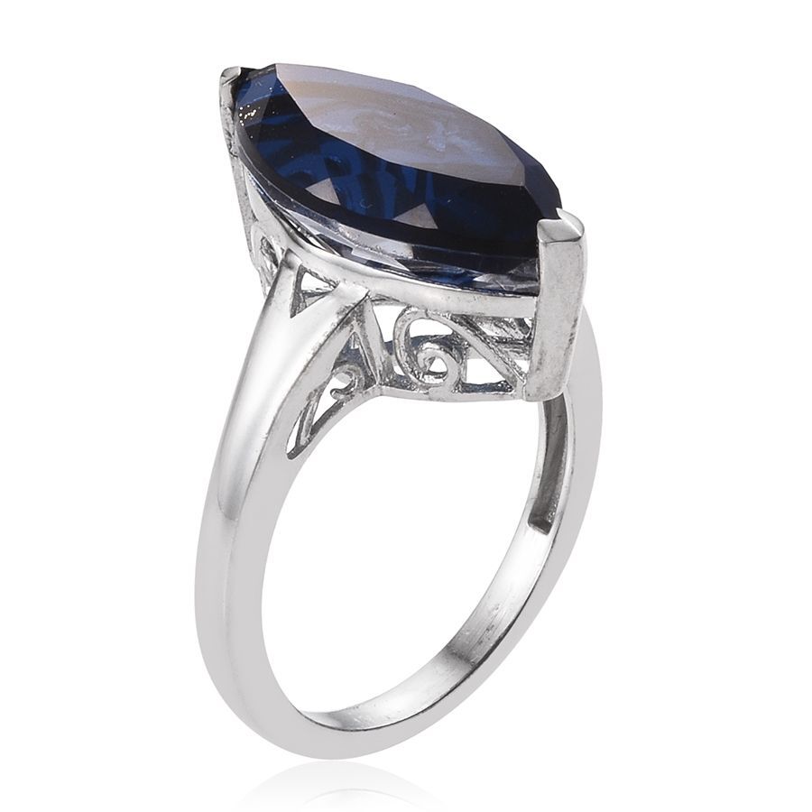 Ceylon Colour Quartz (Mrq) Solitaire Ring in Platinum Overlay Sterling ...