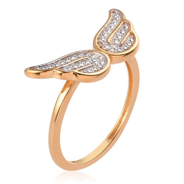 Diamond Angel Wing Ring in 14K Gold Over Sterling Silver - M3685976 - TJC