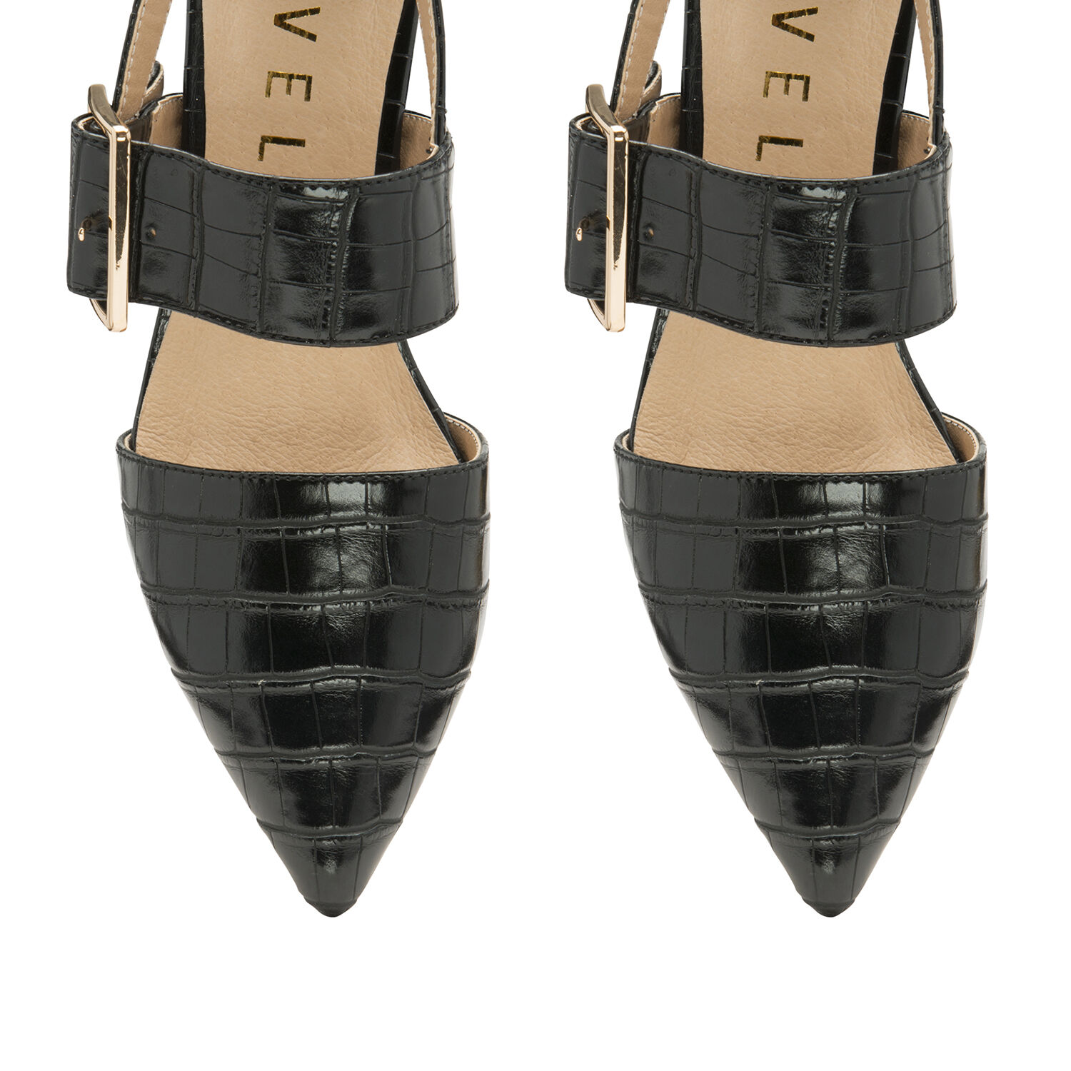 Ravel Black Croc-Print Mayfield Shoes - M3553316 - TJC