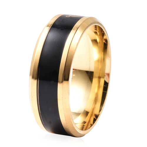 Celsius Temperature Band Ring in Black and Gold Tone - M3695203 - TJC