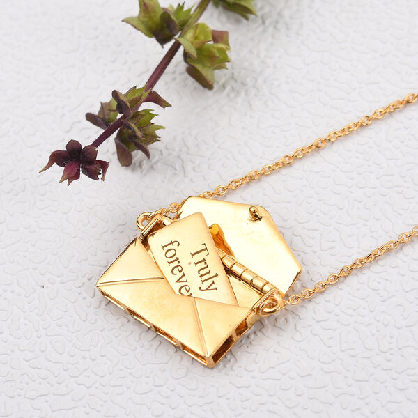 Personalise Engraved Secret Message Envelope Necklace in Sterling ...