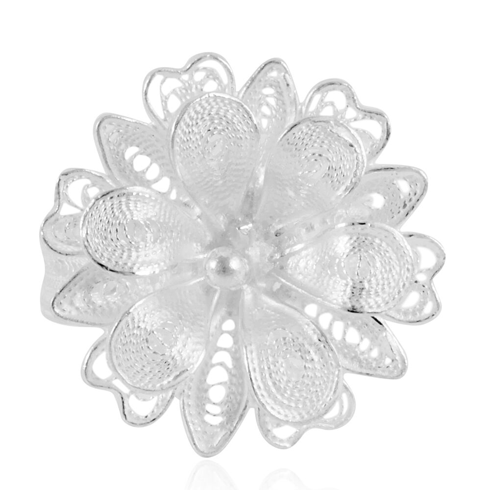 Royal Bali Collection Sterling Silver Floral Ring, Silver wt 3.10 Gms ...
