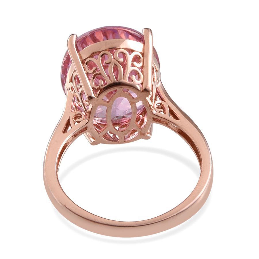 Mystic Pink Coated Topaz (Ovl) Ring in Rose Gold Overlay Sterling ...