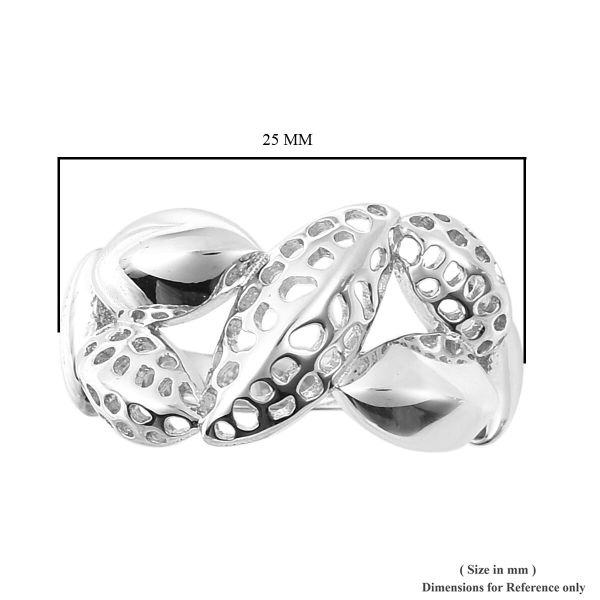 RACHEL GALLEY Leaf Collection - Lattice Leaf Ring in Rhodium Plated ...