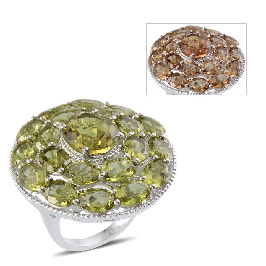 Alexite (Ovl 5.00 Ct) Cluster Ring in Platinum Overlay Sterling Silver ...