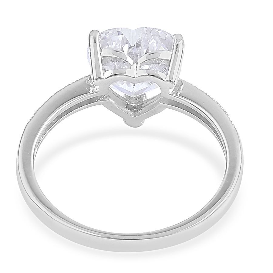ELANZA AAA Simulated White Diamond Solitaire Ring in Rhodium Plated ...