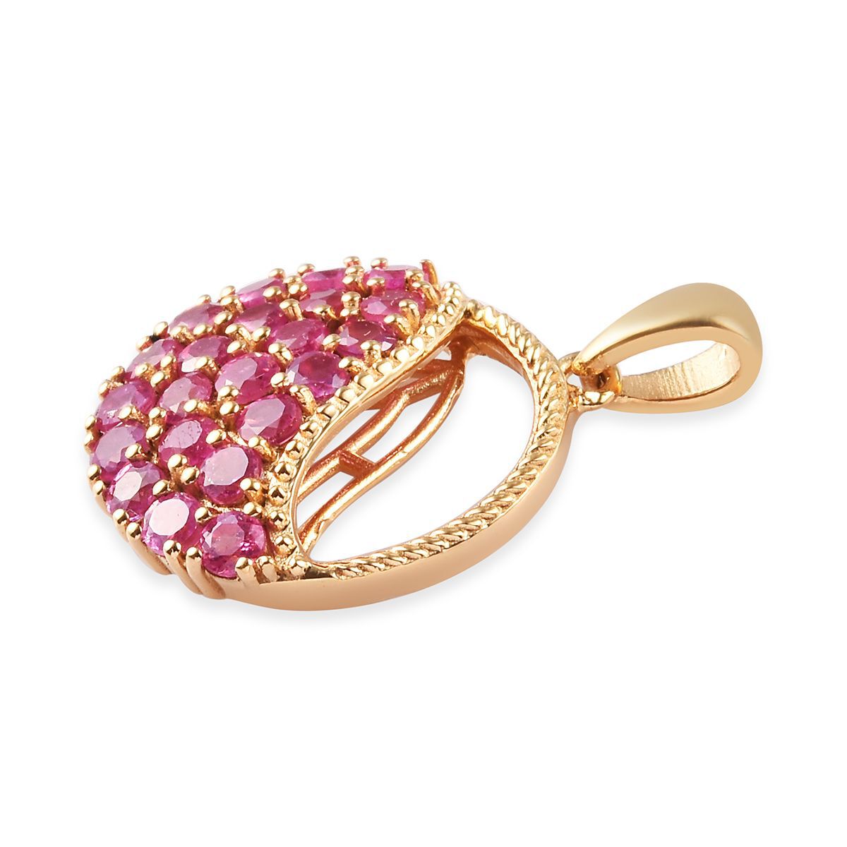 3.50 Ct African Ruby Pendant in Gold Plated Sterling Silver - 3617758 - TJC