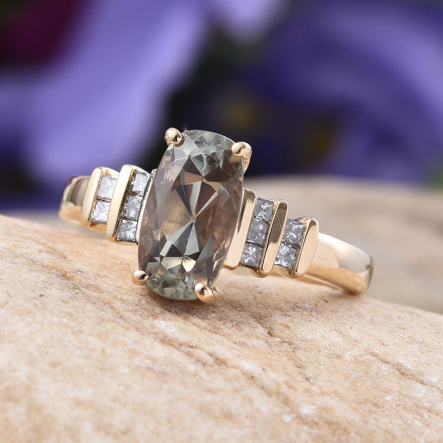 One Off ILIANA 18K Y Gold Rare Turkizite and Diamond Ring 3.250 Ct ...