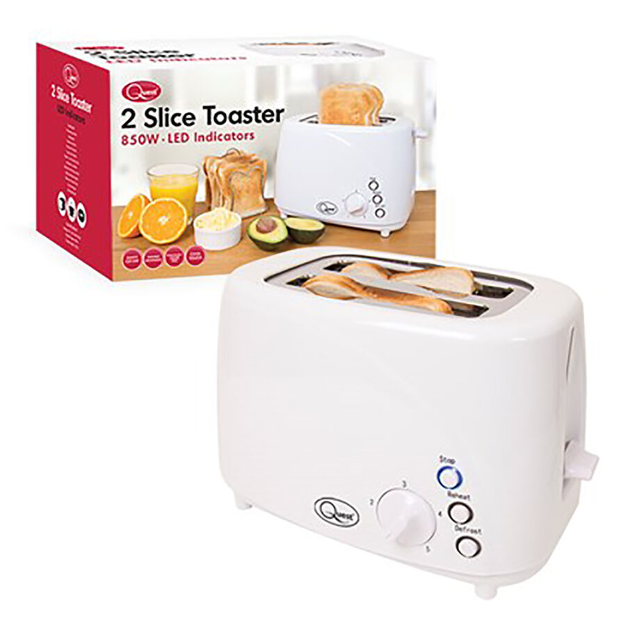 2-Slice LED Buttons Toaster with 3 Functions and 5 Browning Levels ...