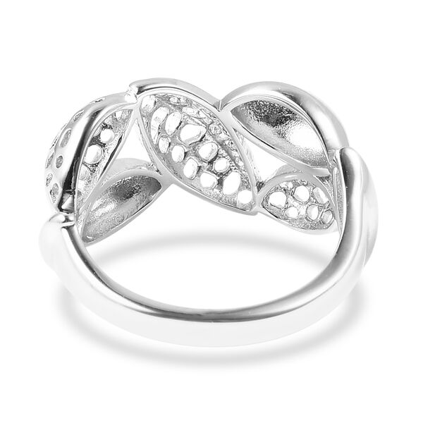 Leaf Collection RACHEL GALLEY Lattice Leaf Ring in Rhodium Plated ...