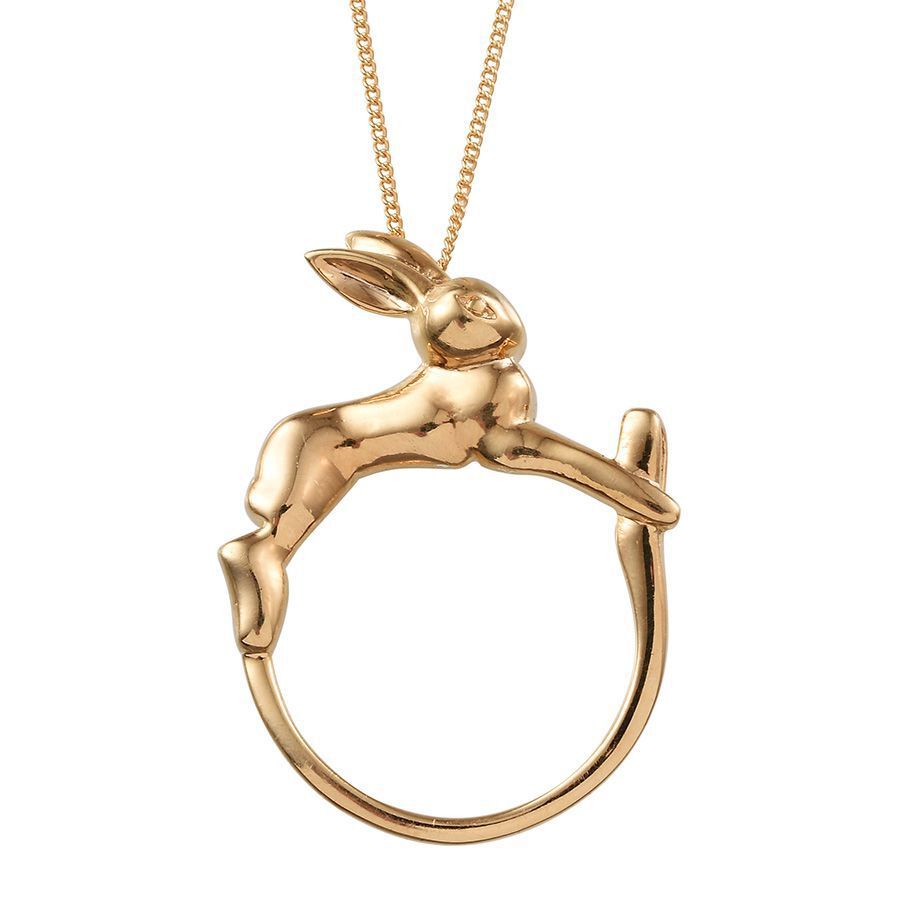 14K Gold Overlay Sterling Silver Bunny Pendant With Chain - 2303461 - TJC